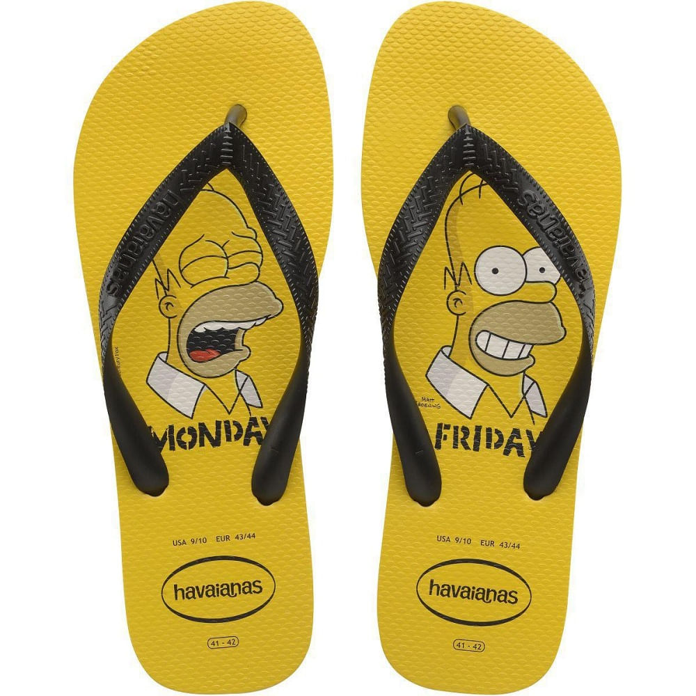 Havaiana Simpsons Amarelo Ouro 41/2 - jurunense